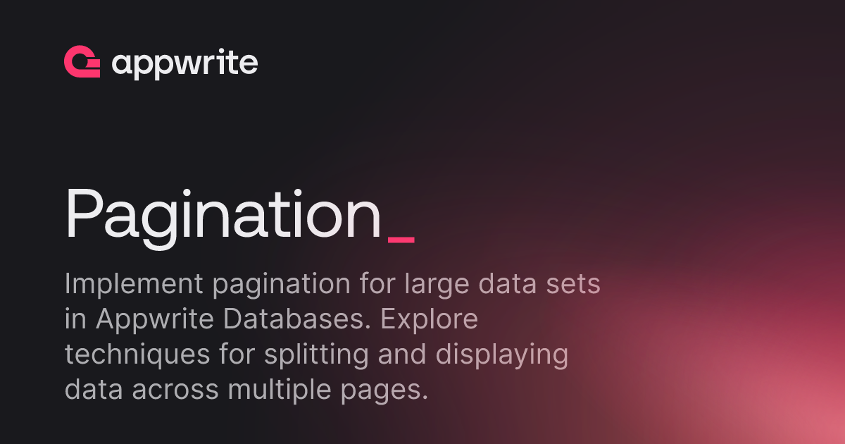 Pagination Docs Appwrite